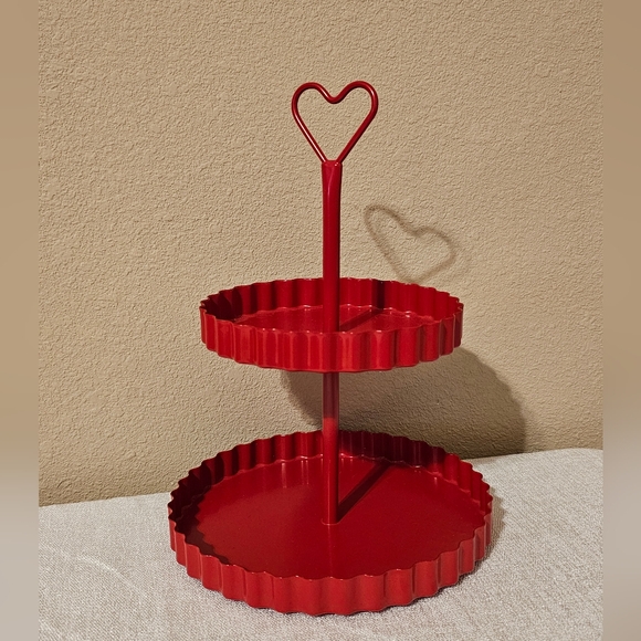 Source Unknown | Kitchen | Red Twotier Heart Stand | Poshmark